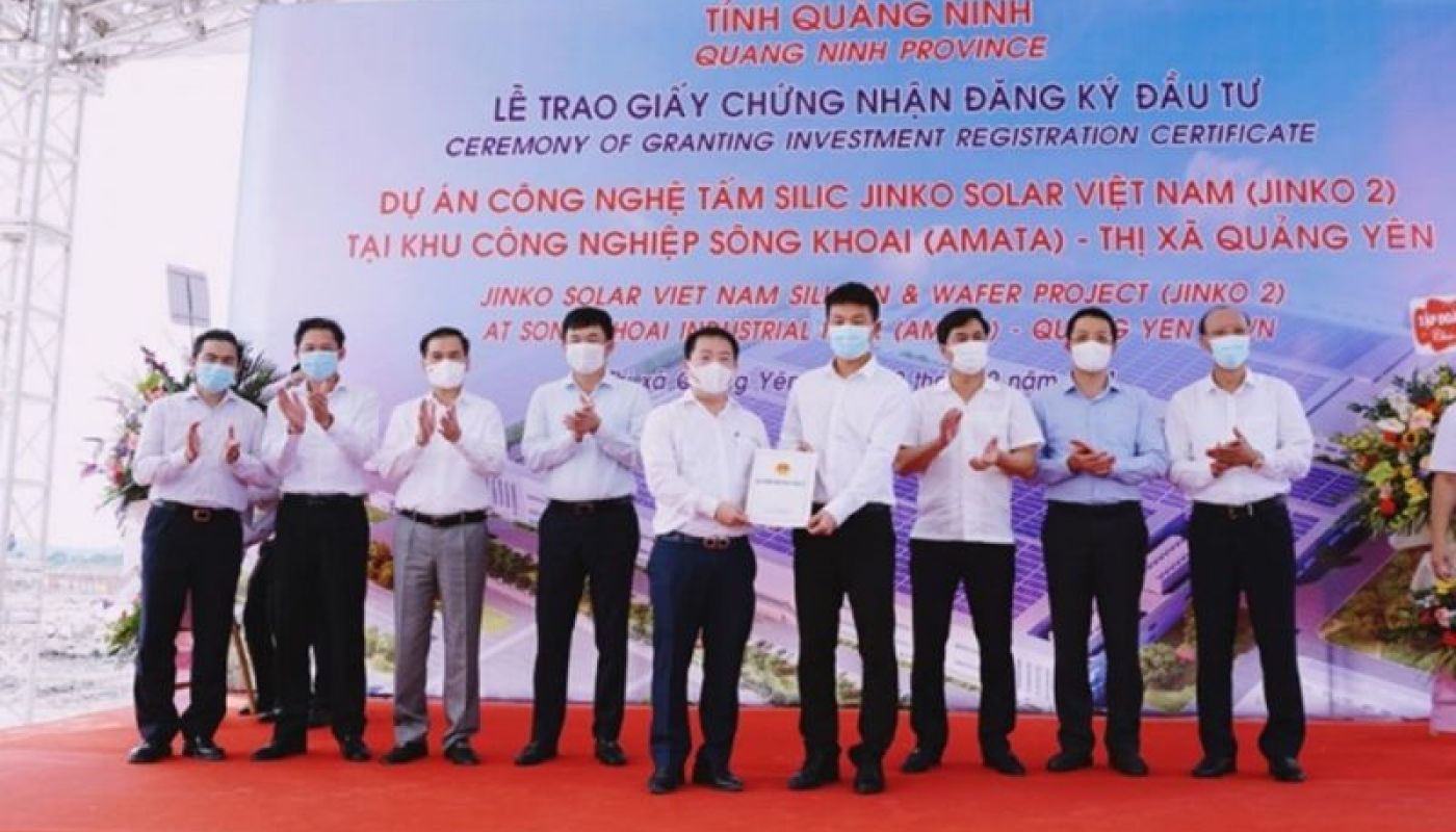 AMATA - Jinko Solar Vietnam Awarded Investment Registration Certificate ...